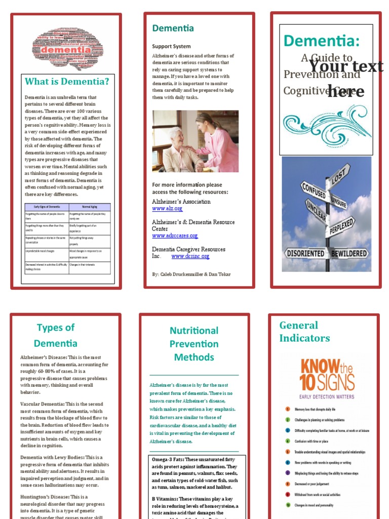 Dementia Tri Fold Brochure | PDF | Dementia | Alzheimer's Disease