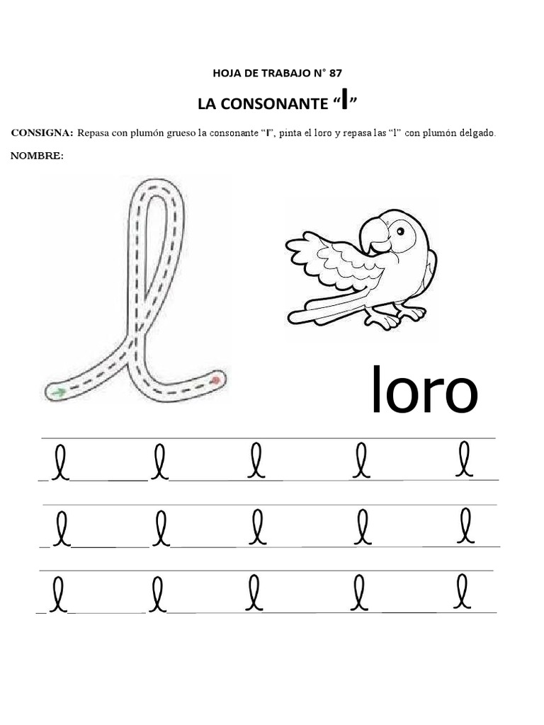 Hojas De Trabajo De Consonante Le
