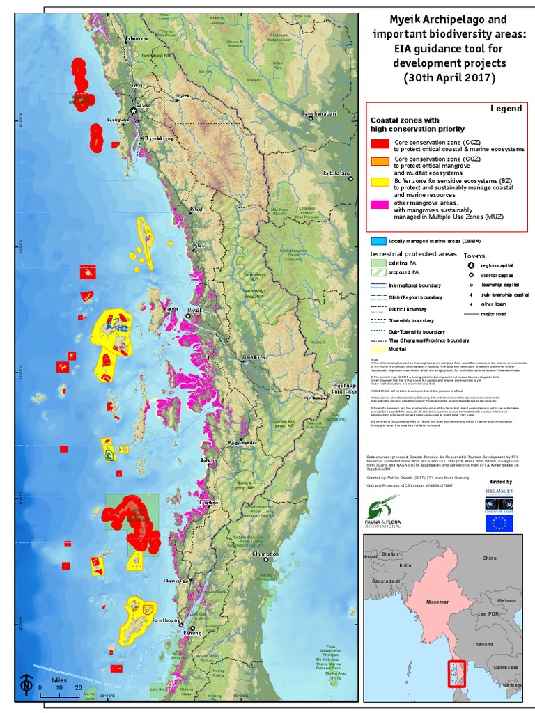 2017 04 30 Myeik Zonation Map en | PDF | Mangrove | Protected Area