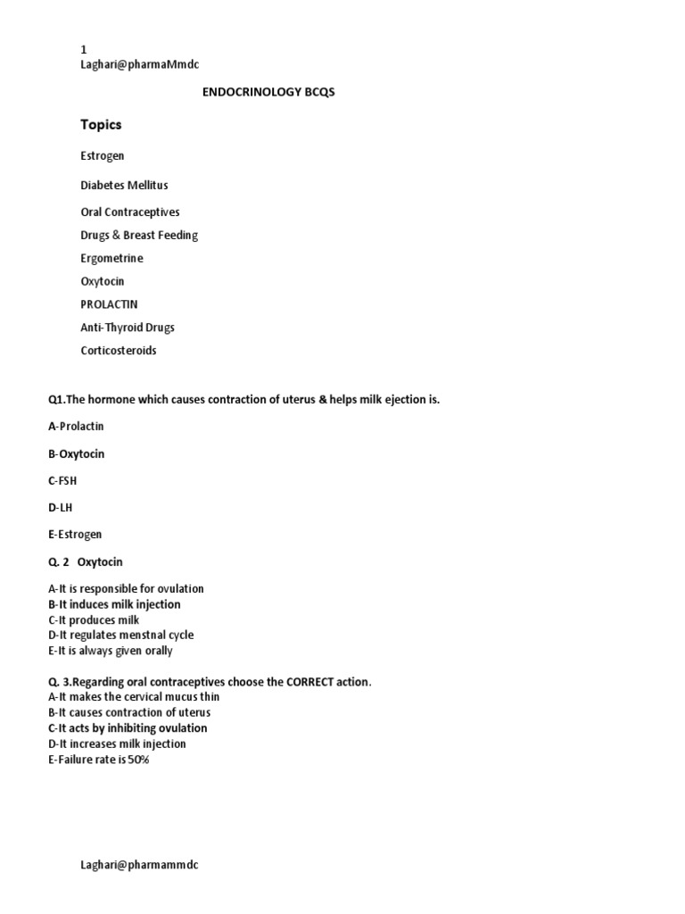 Complete Endocrinolog-Bcqs | PDF | Insulin | Pancreas