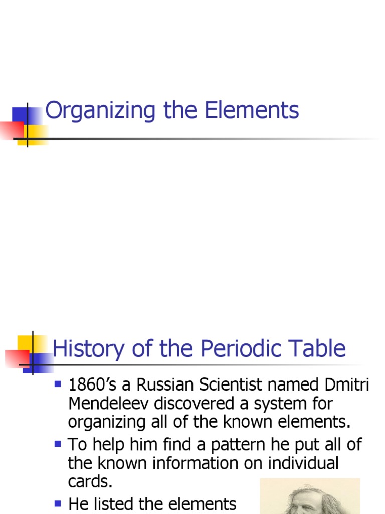 Organizing The Elements | PDF | Chemical Compounds | Metals