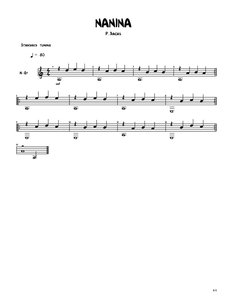 Partition de NANINA pour guitare | PDF