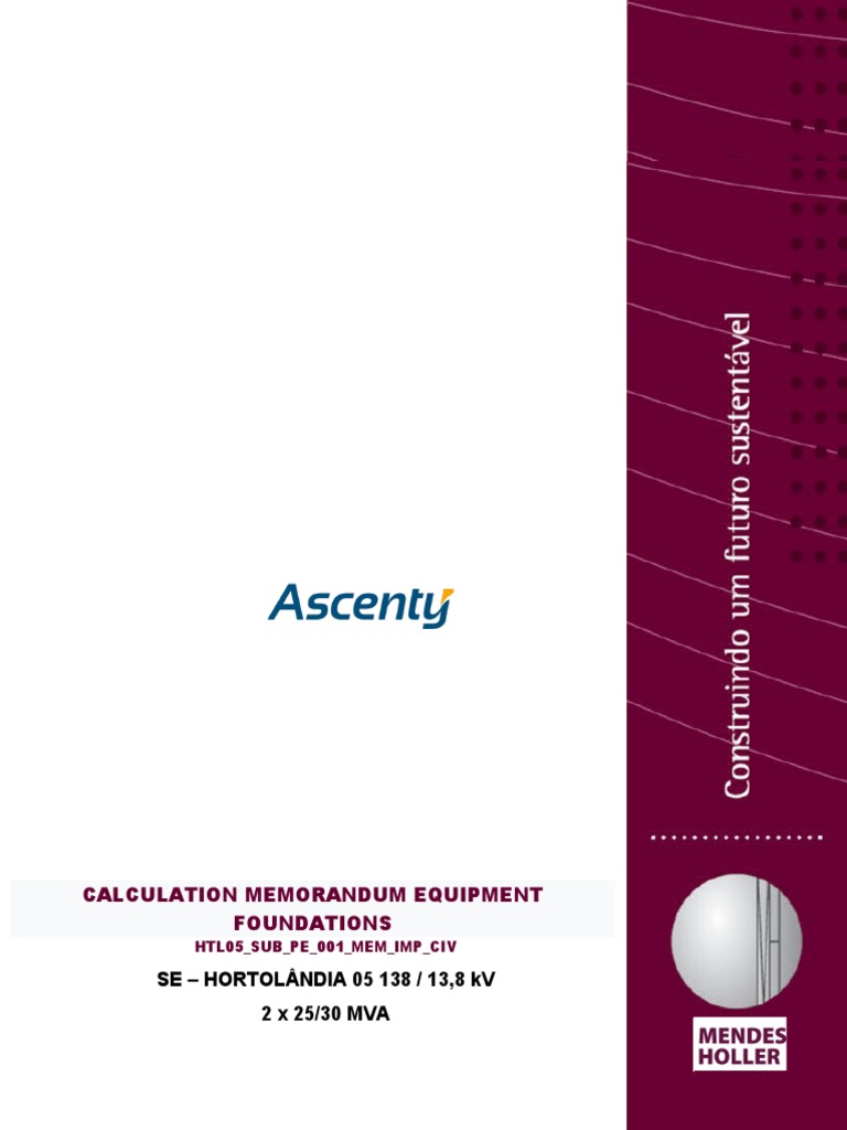 Htl05 Sub Pe 001 Mem Imp Civ r00 - Equipment Foundations | PDF | Physical Quantities ...