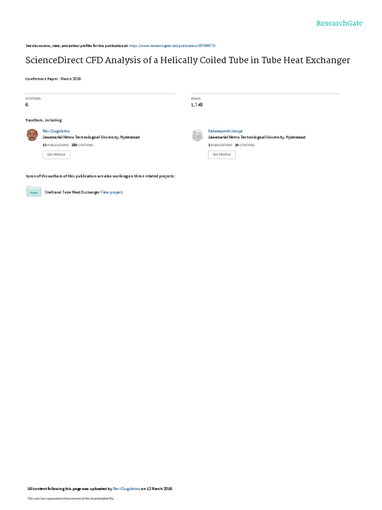 Helically Coiled Tubes | PDF | Heat Exchanger | Heat Transfer