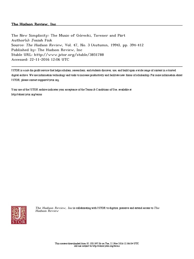 Fisk - New Simplicity | PDF | Modernism