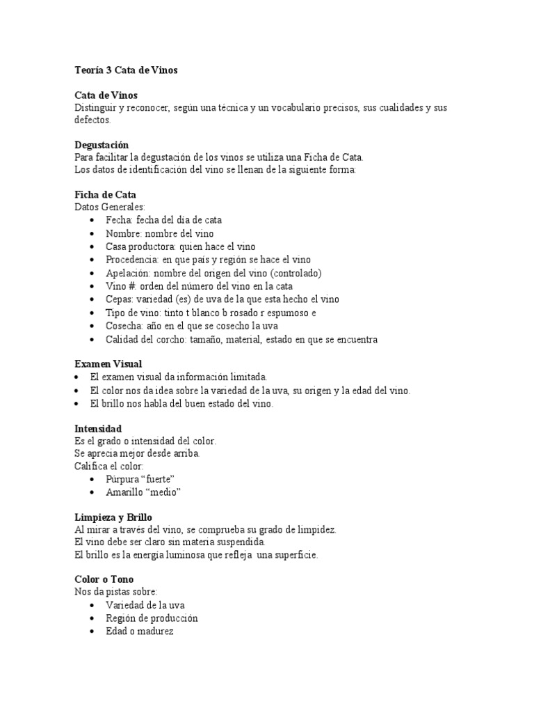 Guía Completa de Cata de Vinos | PDF | Vino | Sabor