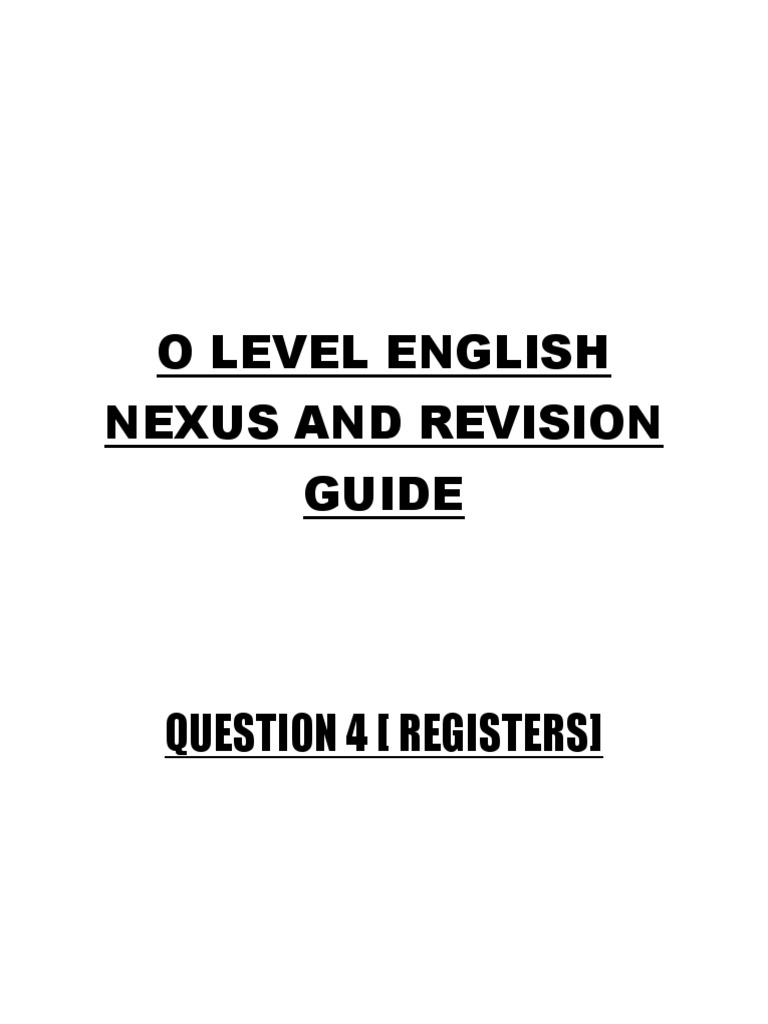 O Level English Nexus and Revision Guide-1 | PDF | Attitude (Psychology ...