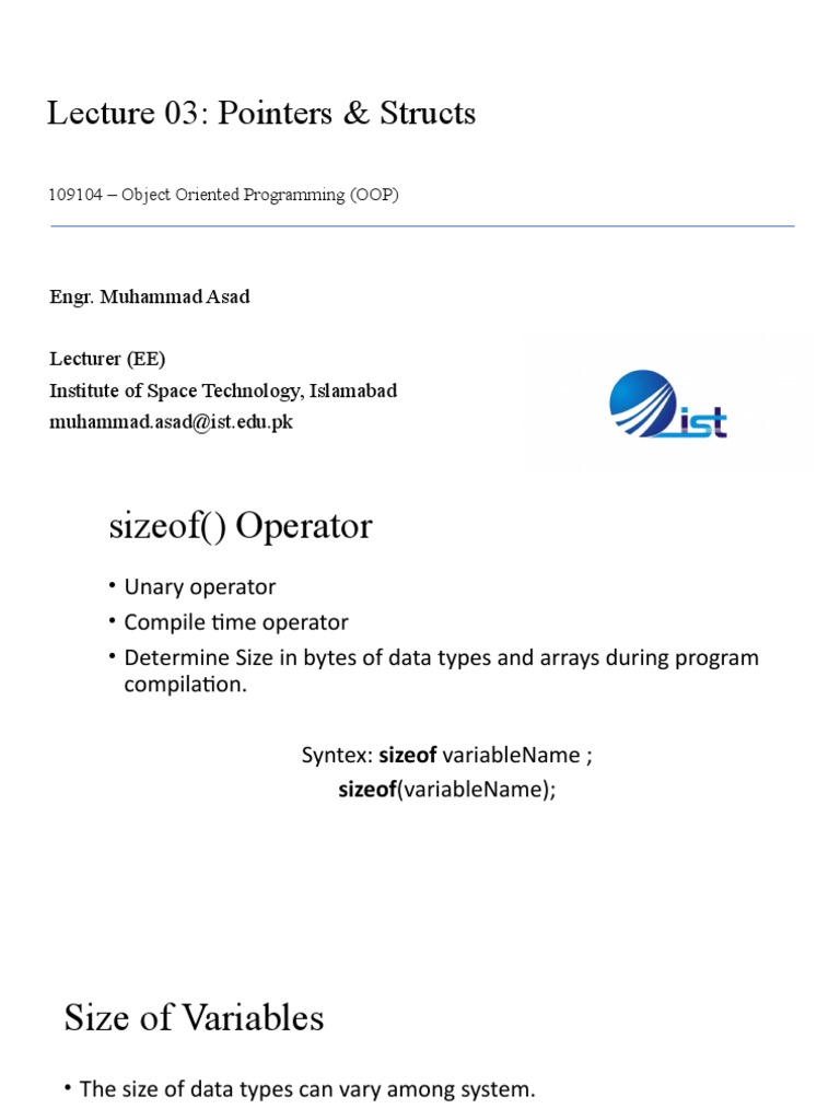 Lecture 03 Pointer And Structs Pdf Pointer Computer Programming Data Type