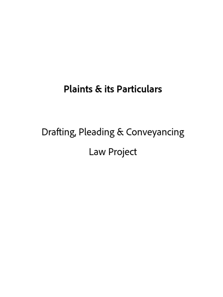 Essentials of Drafting a Plaint | PDF | Lawsuit | Cause Of Action