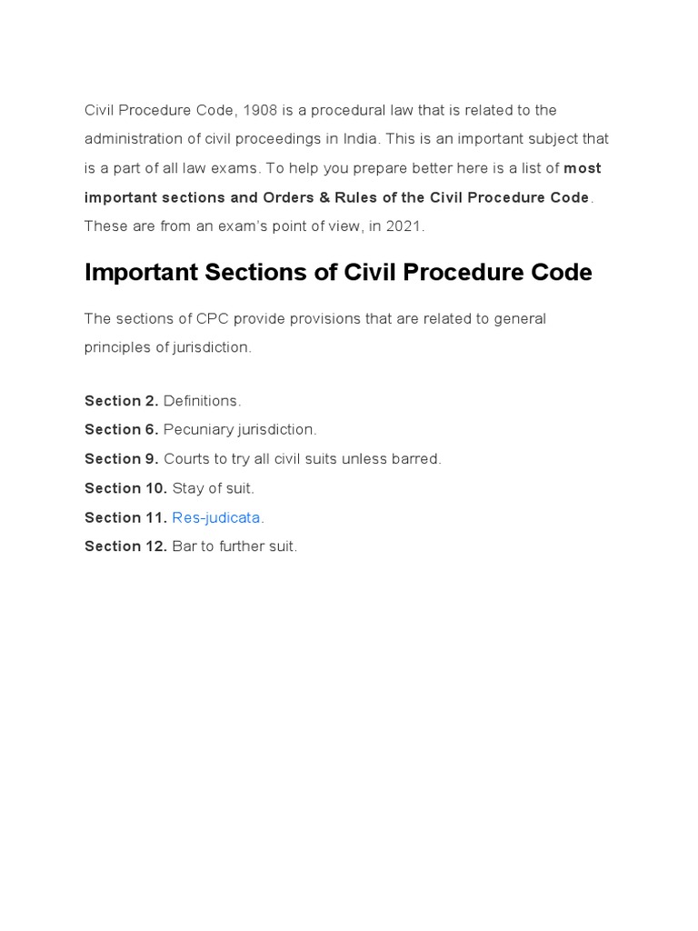 Civil Procedure Code | PDF | Lawsuit | Judgment (Law)