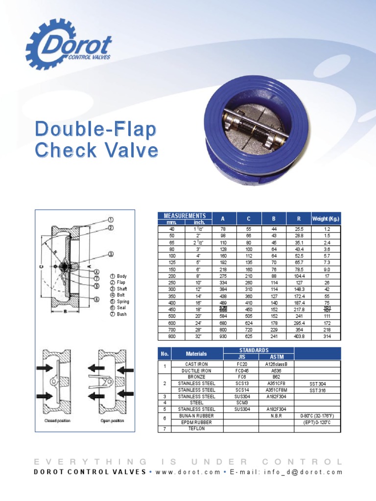 Double-Flap Check Valve Specifications | PDF | Valve | Metals