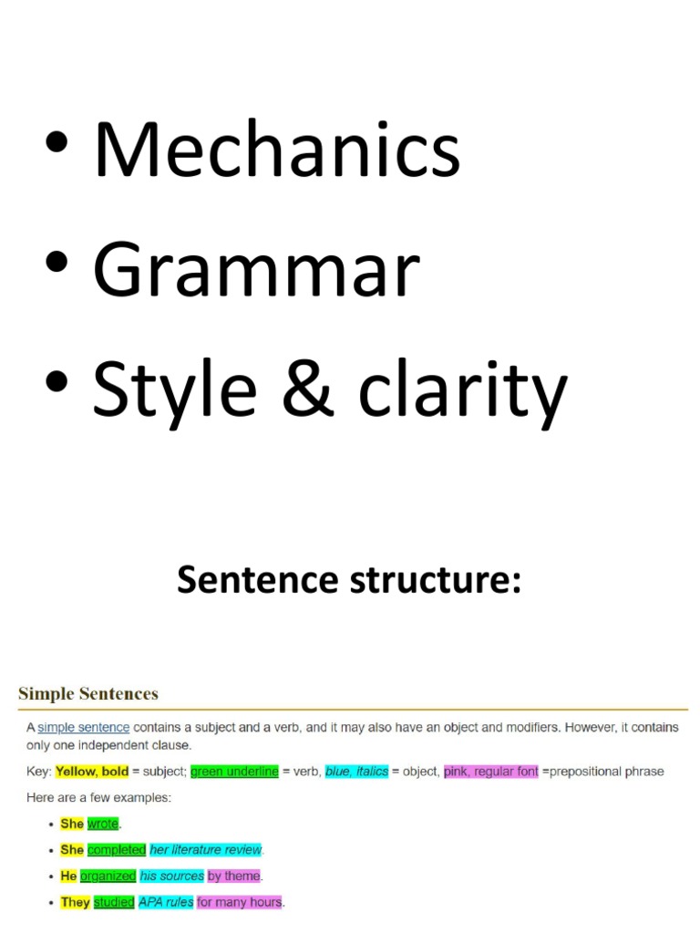 Grammar and Mechanics in Writing | PDF