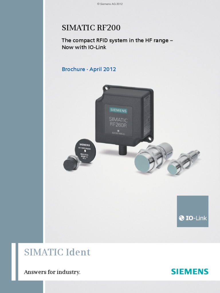 RF200 With IO Link | PDF | Radio Frequency Identification | Computer ...