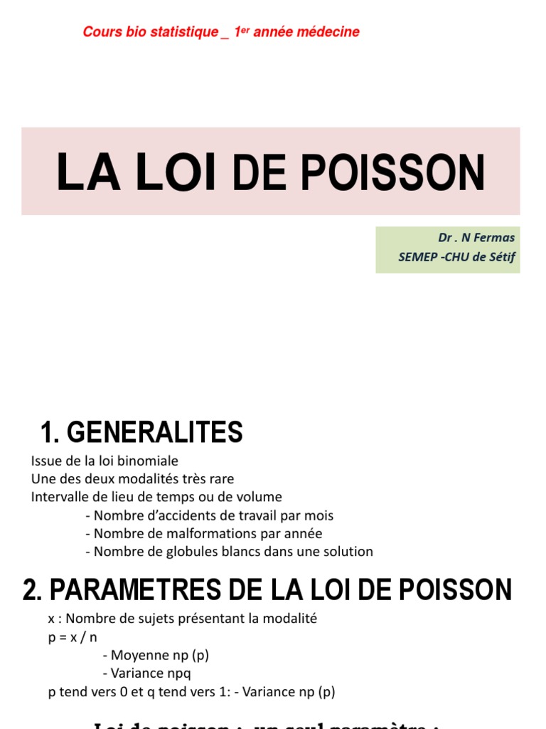 Comprendre la loi de Poisson en statistique | PDF | Loi de Poisson ...