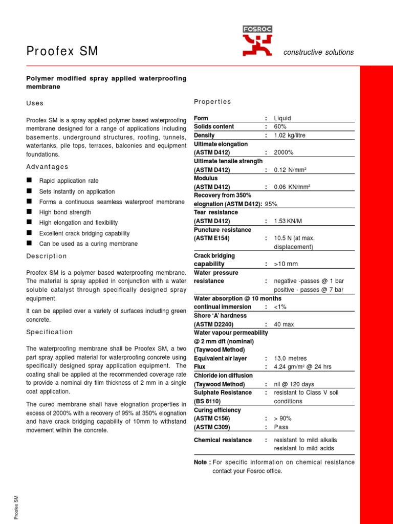 Proofex SM | Polymers | Concrete