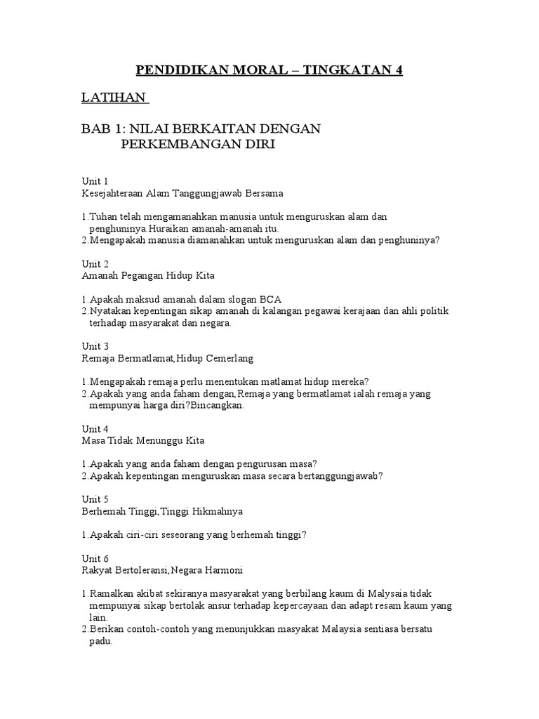 Amanah dalam Pendidikan Moral Tingkatan 4 | PDF