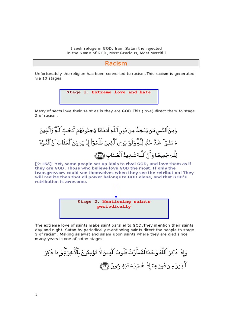 Racism | PDF | Saint | Hadith