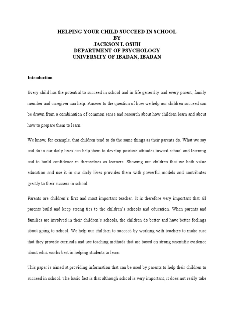 Helping Your Child Succeed in School | PDF | Libraries | Internet