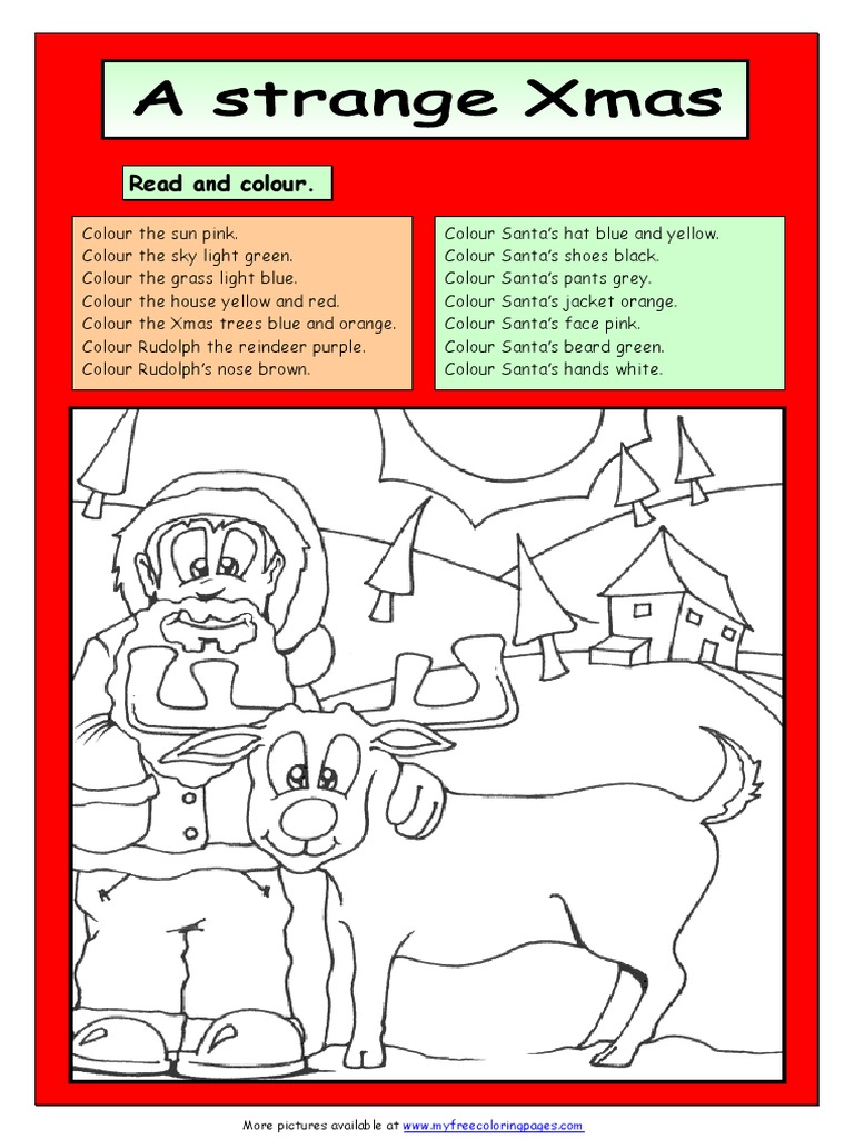 Read and Colour A Strange Xmas Fun Activities Games Reading ...