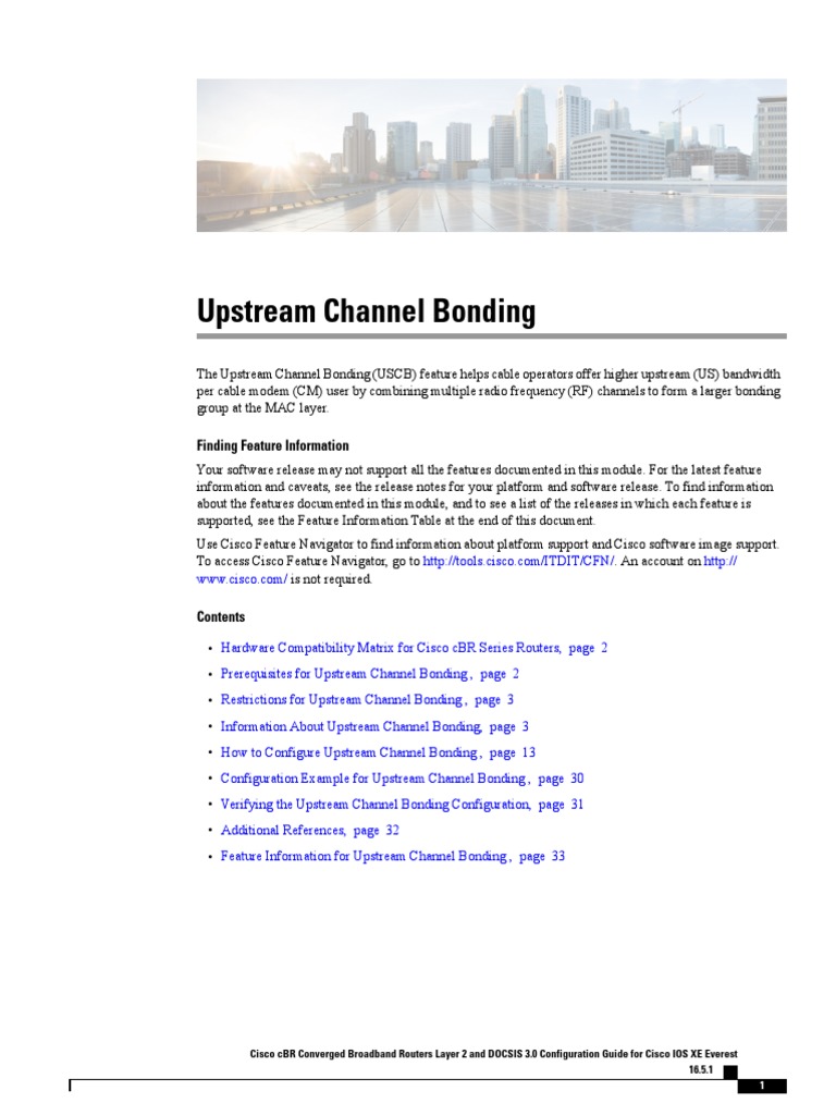 Upstream Channel Bonding: Finding Feature Information | PDF | Quality ...