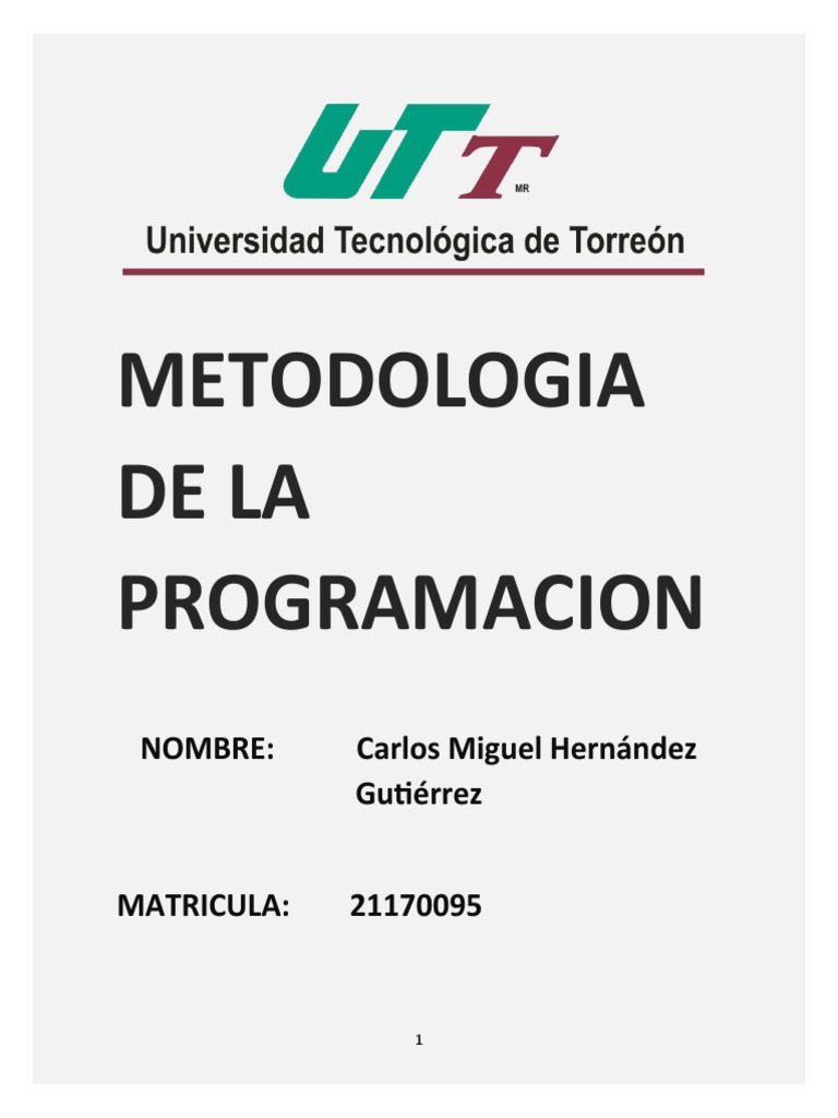 Metodologia de La Programacion | PDF | Algoritmos | Programación de computadoras