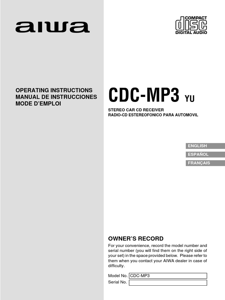 Cdc-Mp3: Operating Instructions Manual de Instrucciones Mode D'Emploi ...