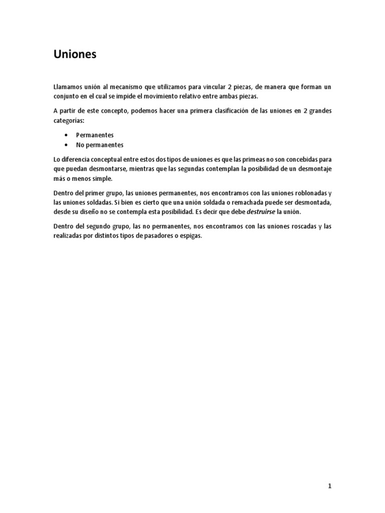 Uniones Mecanicas Roscas | PDF | Tornillo | Ingeniería mecánica
