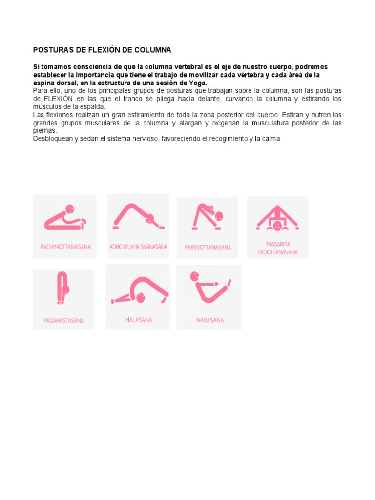 Posturas de Flexión de Columna | PDF | La columna vertebral | Músculo