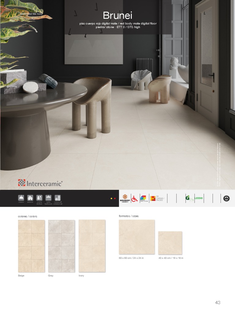 Interceramic BRUN Brunei MXHoja de Catalogo-004937 | PDF