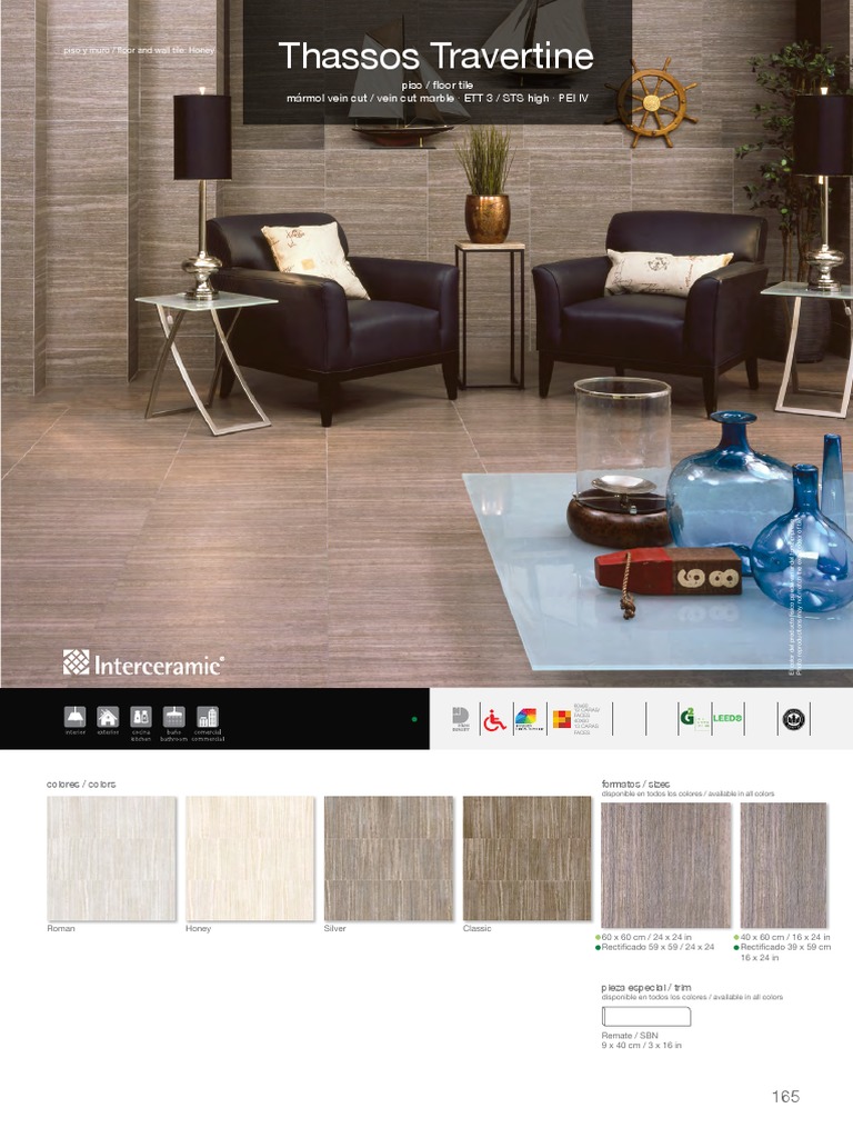 Interceramic THTR Thassos Travertine MXHOJA DE CATALOGO-004090 | PDF
