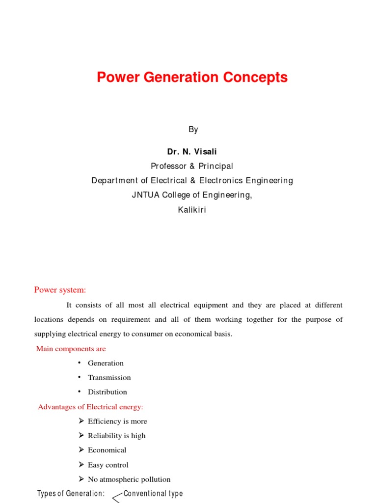 Power Generation Concept | PDF | Electric Power Transmission | Electric ...