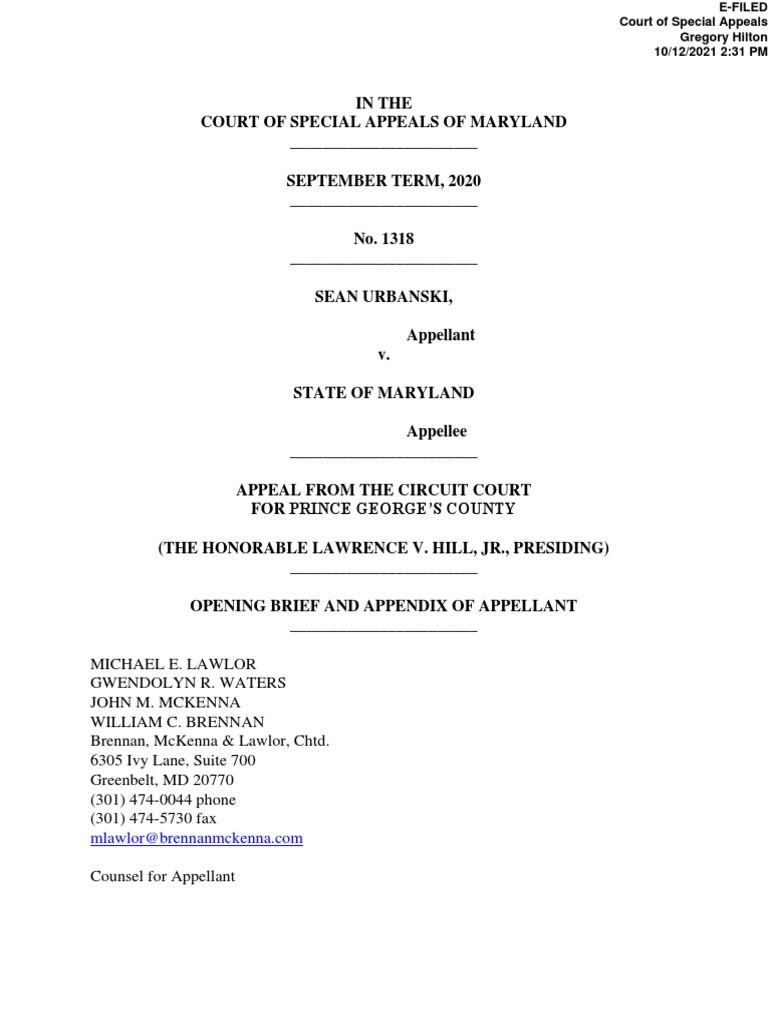 Sean Urbanski Appeals Conviction | PDF | Relevance (Law) | Trials