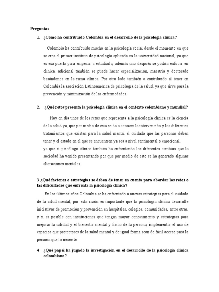 Preguntas de La Linea Del Tiempo | PDF | Sicología | Psicología clínica