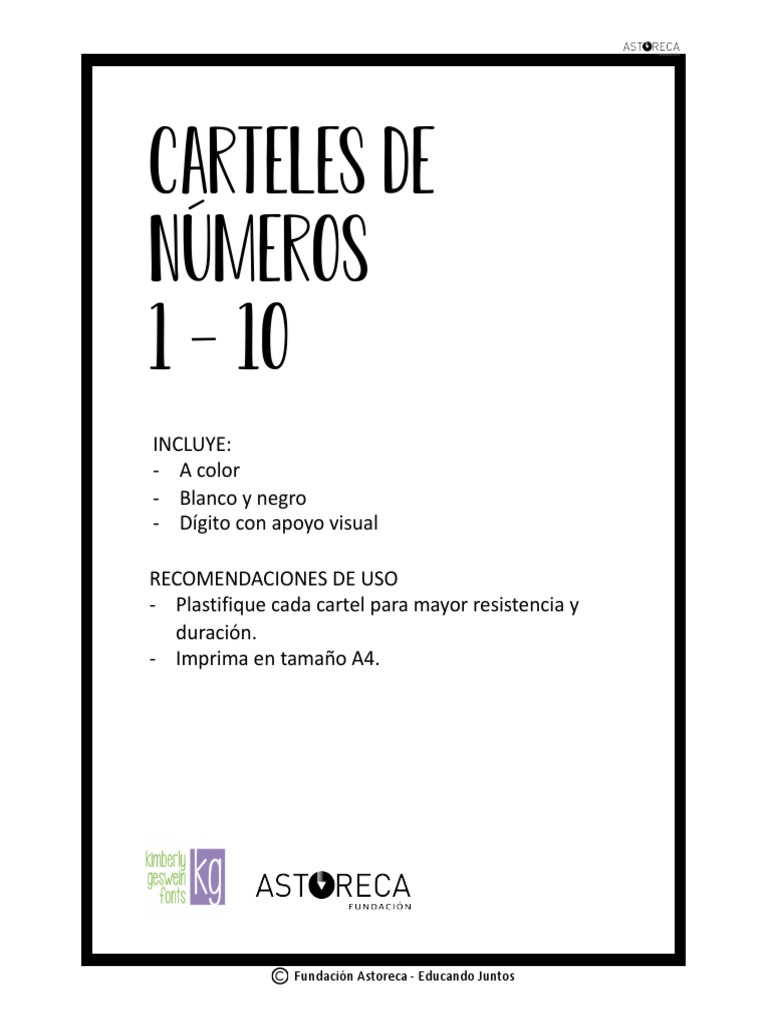 Carteles de Numeros 1 Al 10 | PDF