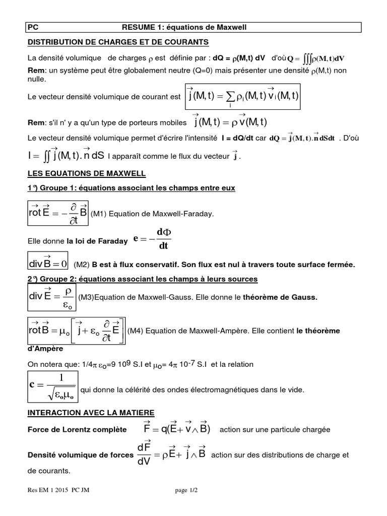 Équations de Maxwell et leurs applications | PDF | Équations de Maxwell ...