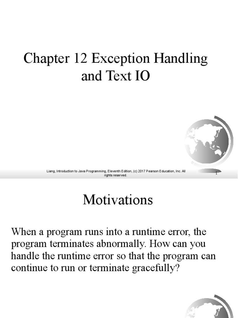Chapter 12 Exception Handling and Text IO | PDF | Computer File | Java ...