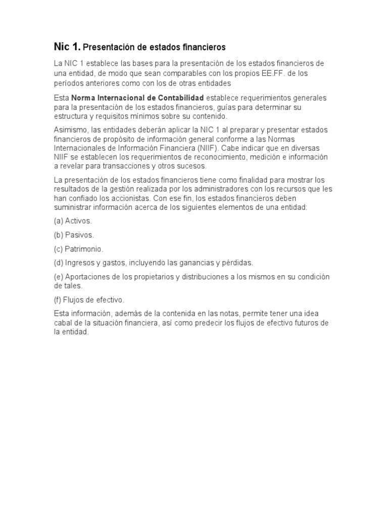 Ejemplos de Nic | PDF | Contabilidad | normas internacionales de ...