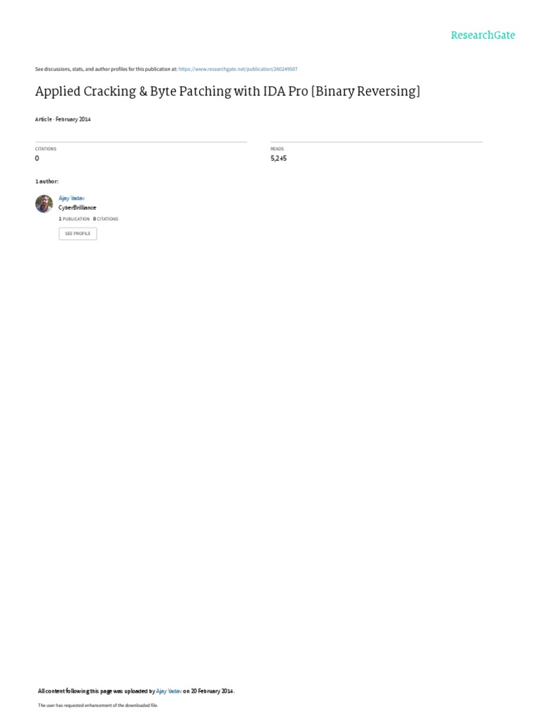 Applied Cracking And Byte Patching With Ida Pro Binary Reversing Pdf Computer File String