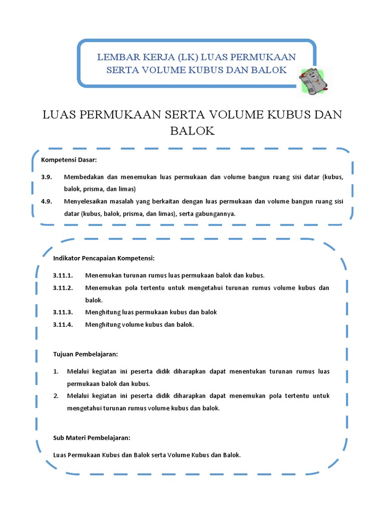LKPD LP Volume Kubus Balok | PDF