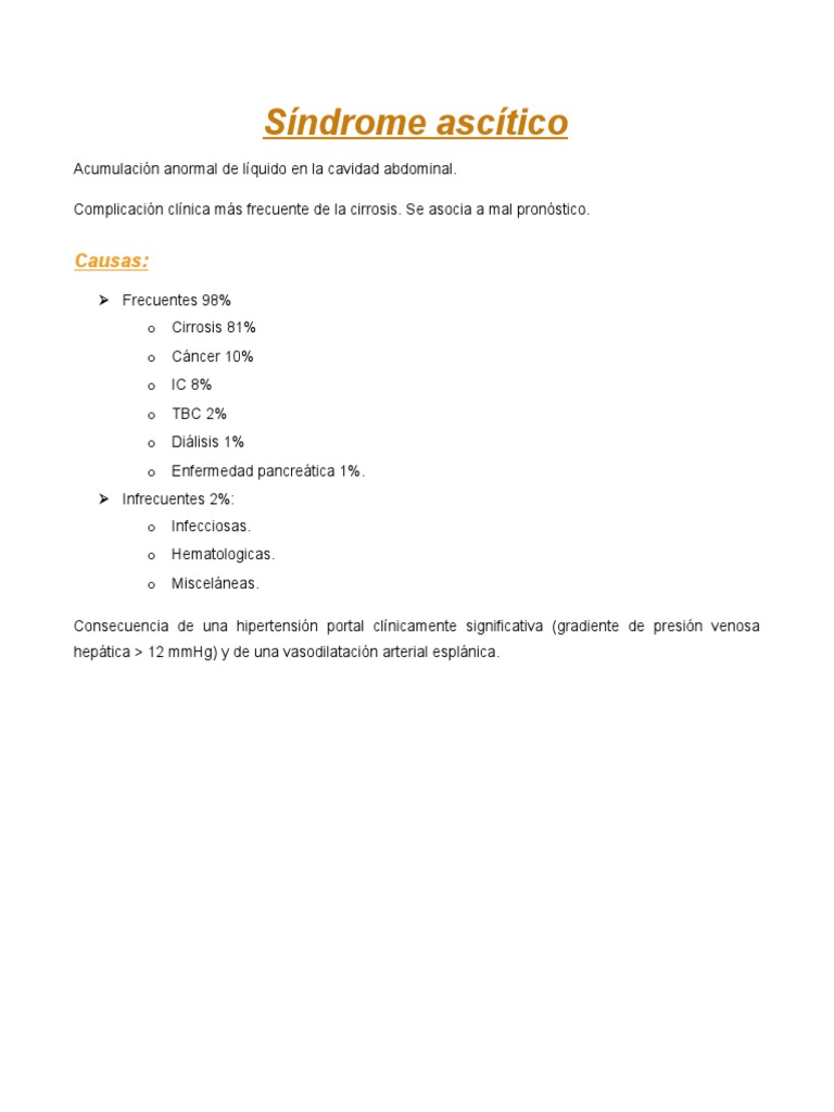 9-Síndrome Ascítico | PDF | Cirrosis | Medicina