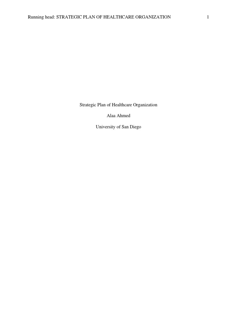 Strategic Plan for CCHE 57357 | PDF | Patient | Therapy