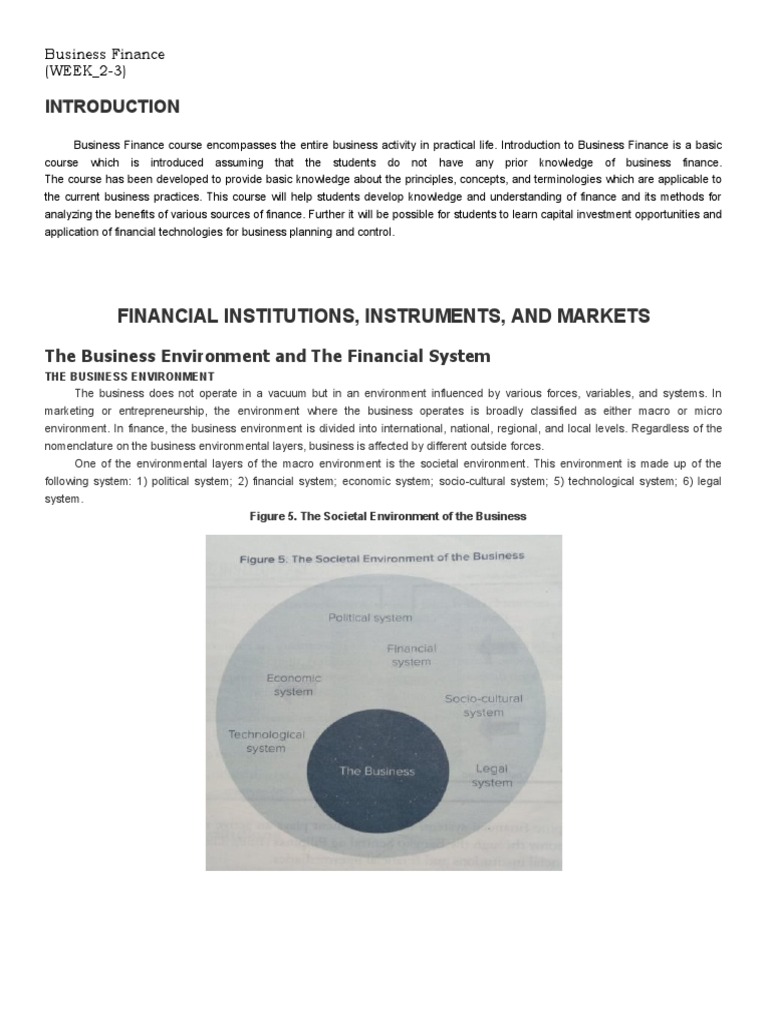 Business Finance (WEEK - 2-3) | PDF | Financial Markets | Securities ...