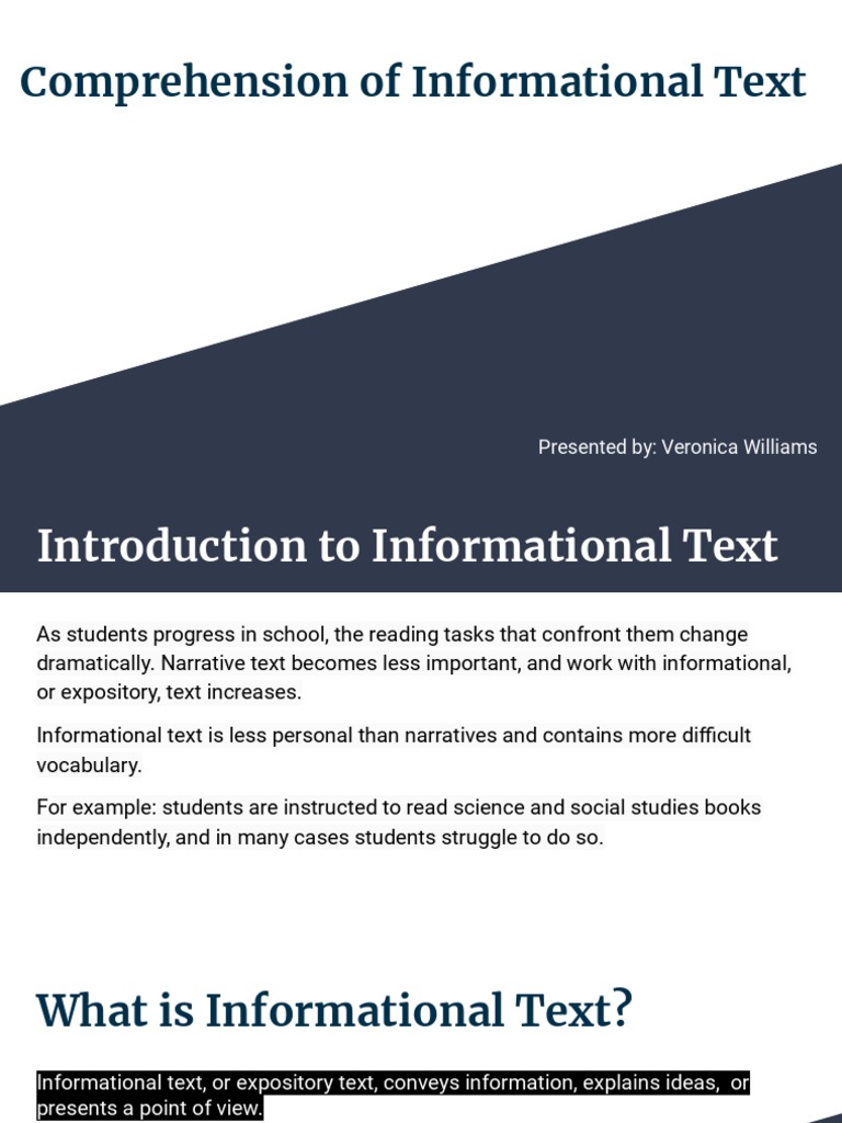 Strategies for Comprehending Informational Text | PDF | Reading ...