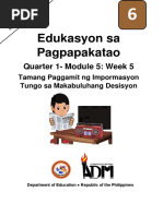 Grade 6 ESP Module 1 Final | PDF