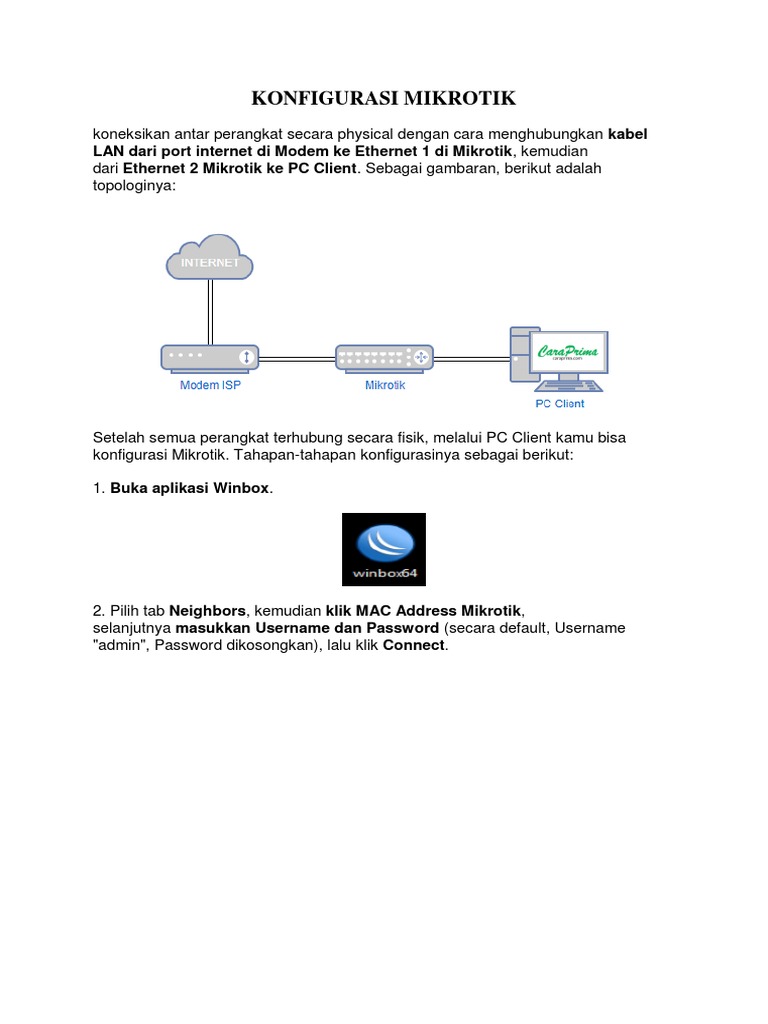 Konfigurasi Mikrotik | PDF