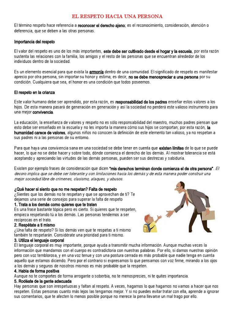 Valor Respeto Definicion