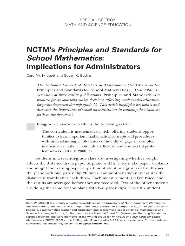 NCTM | PDF | National Council Of Teachers Of Mathematics | Mathematics