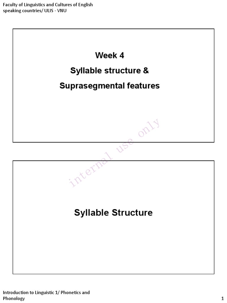 Phonology 4 - Syllable Structures | PDF | Syllable | Stress (Linguistics)