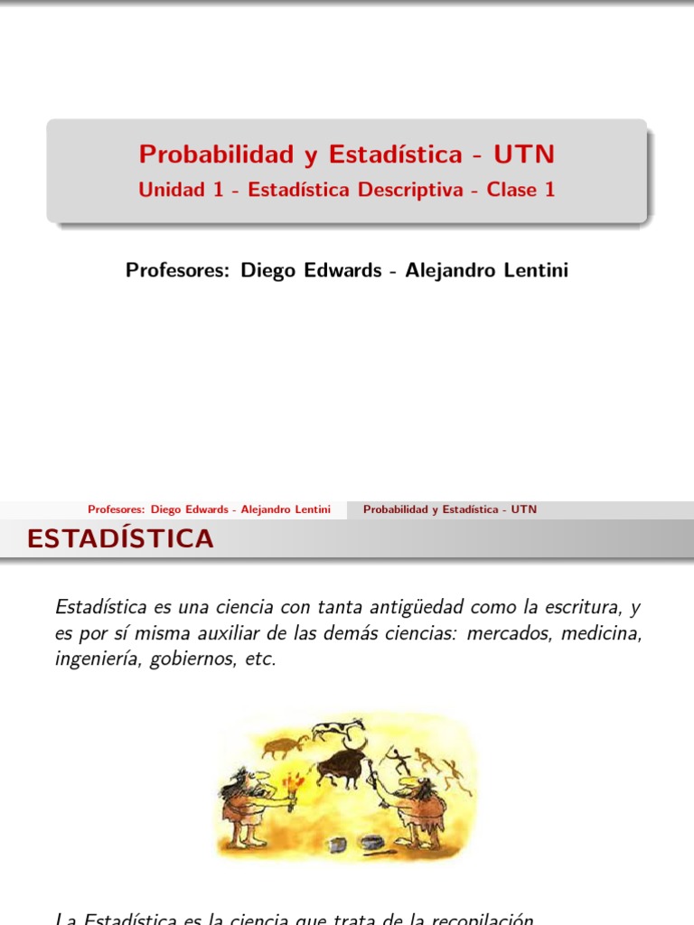 Estadística Descriptiva - Clase 1 | PDF | Muestreo (Estadísticas) | Estadísticas