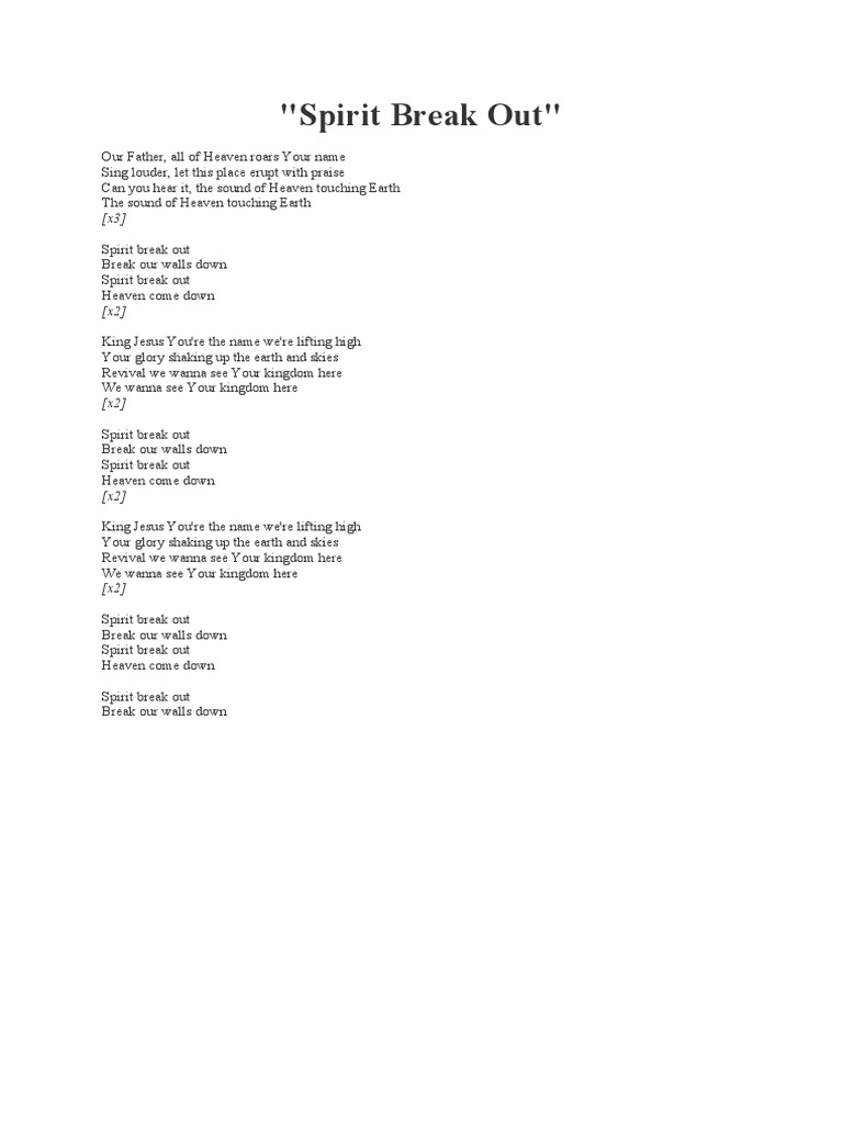 Spirit Break Out | PDF